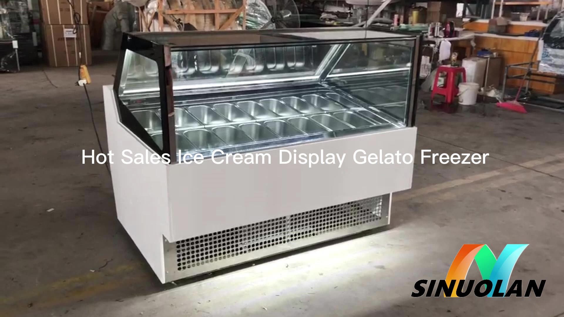 Factory Supply Gelato Ice Cream Display Freezer / Italian Delicious ...