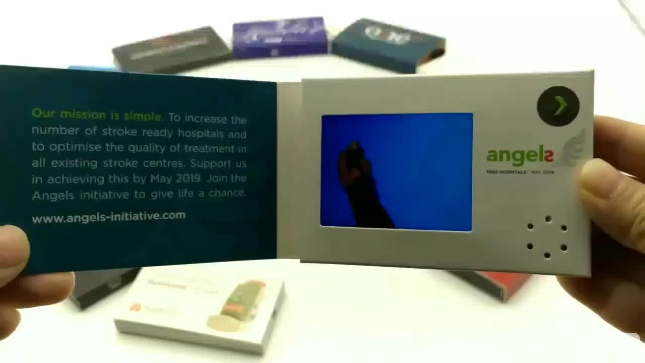 Customized Design Lcd Video Brochure 2.4inch Video Greeting Card For ...