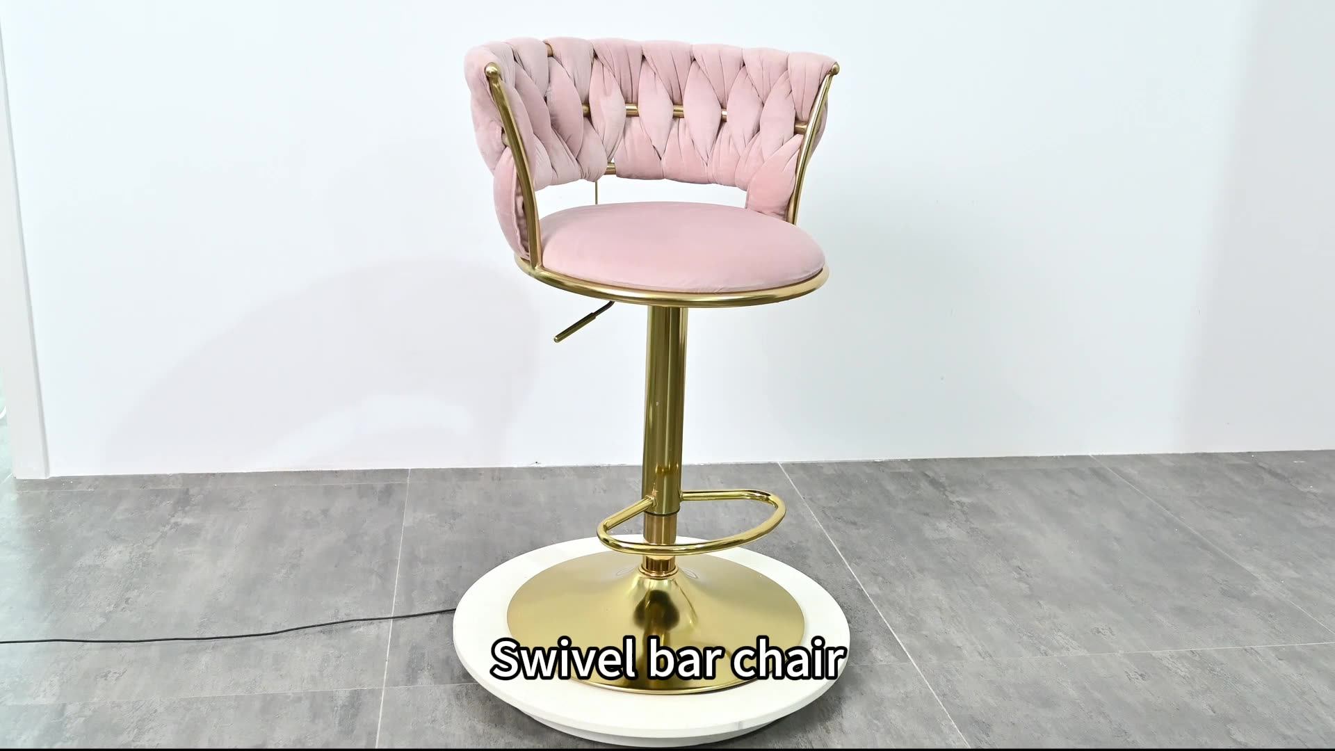 Luxury Lift Rotate Stools Bar Chairs Customized Metal Frame Velvet ...
