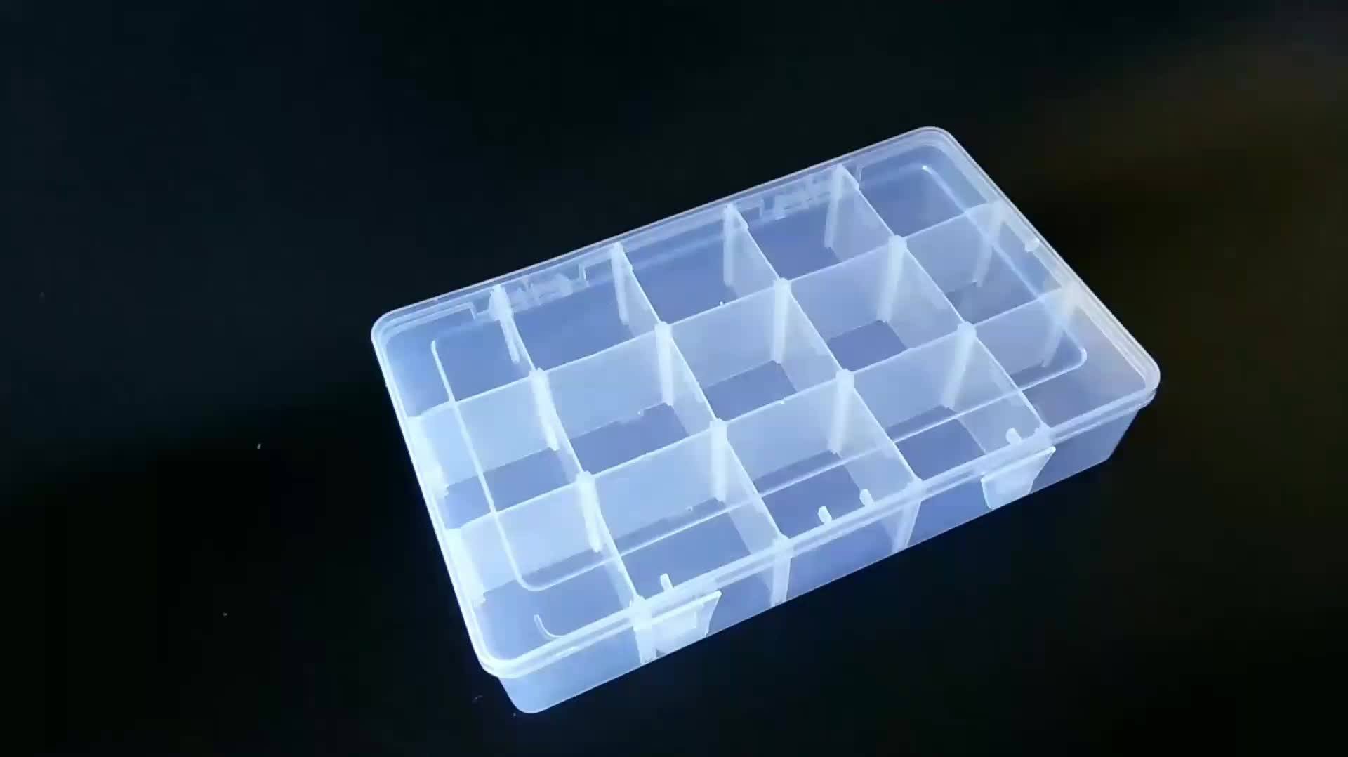 Big 15 Compartments Multipurpose Clear Tool Plastic Storage Box ...