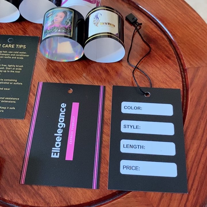 Ht-15 Custom Brand Name Printing Women Human Hair Wig Price Swing Tags ...