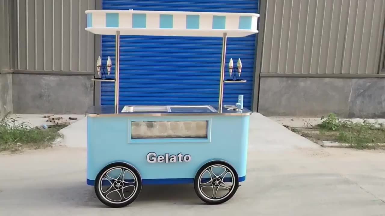 Italian Gelato Bike Ice Cream Street Mobile Push Cart/gelato Popsicle ...