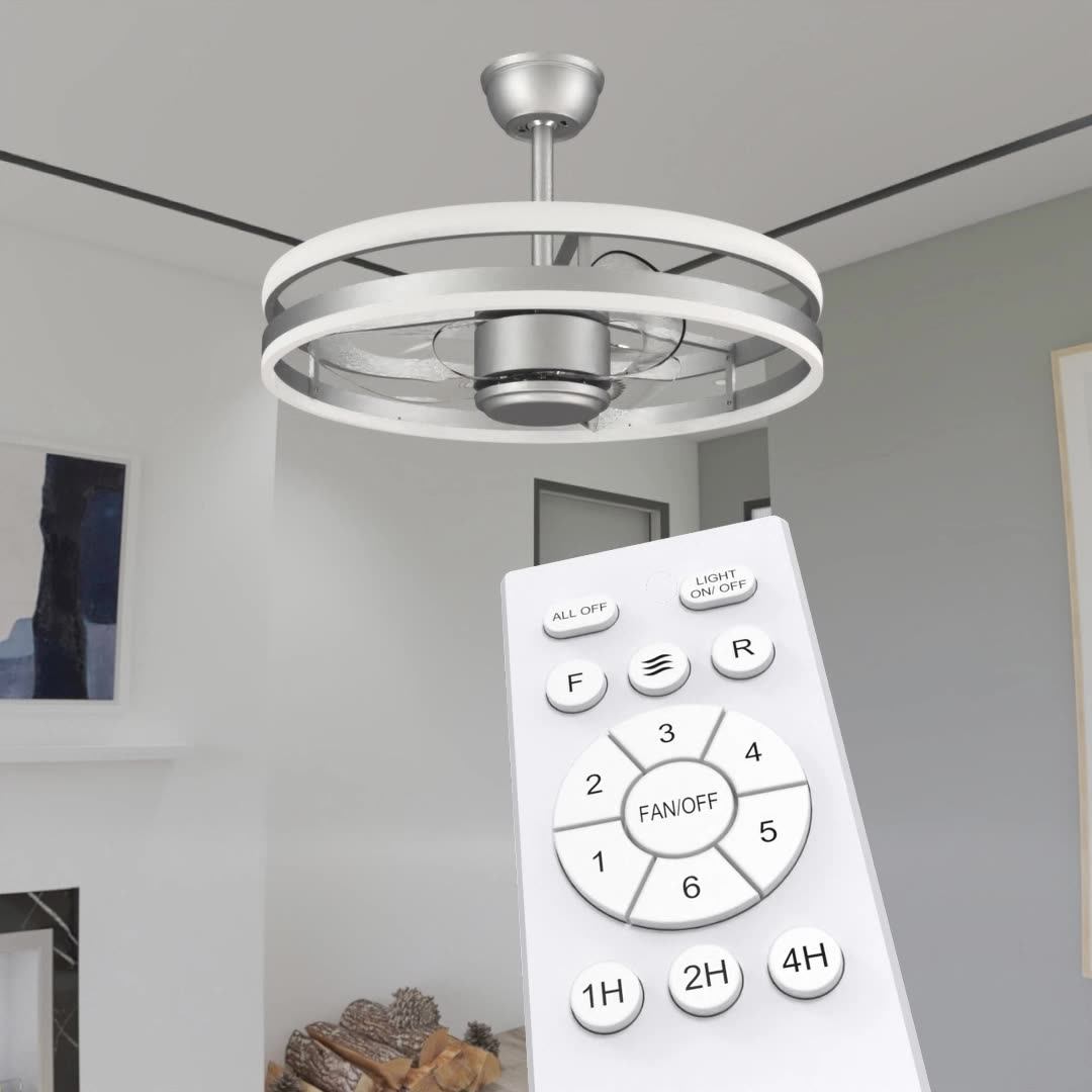 746a 110/220v Round Remote Control Ceiling Fans Lights Dc Lamp ...