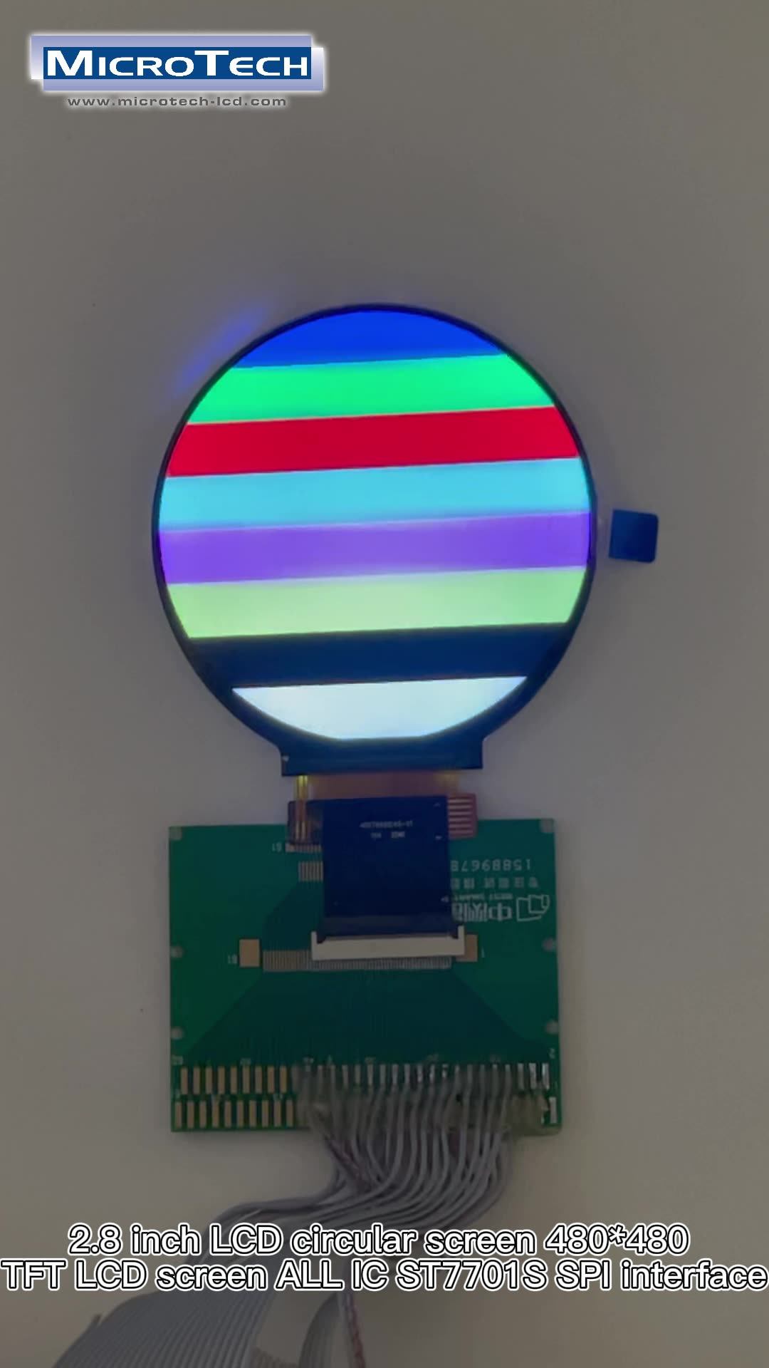 Microtech 2.8 Inch Round Tft Screen 480*480 Rgb Lcd Module Ic St7701s ...