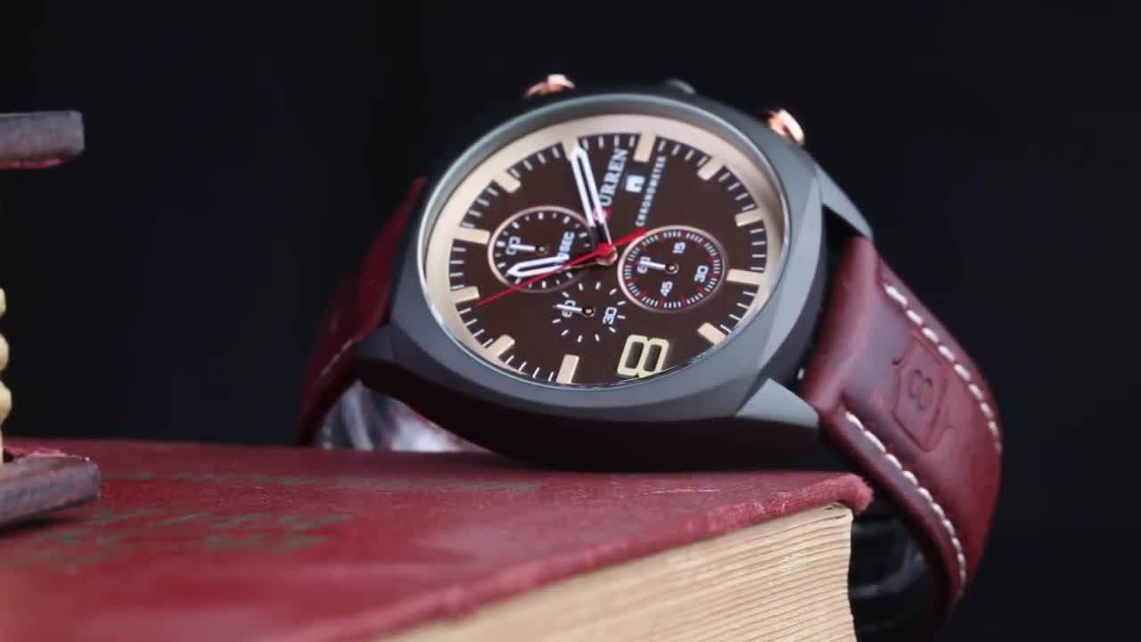 Wholesale Curren 8324 Chronograph Date Sports Leather Man Wristwatch ...