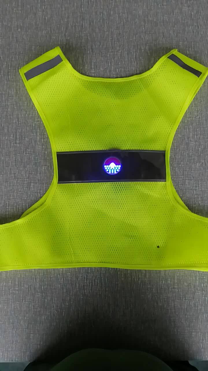 Custom Logo Flashing Mesh 2 Led Luminous Waterproof Security Reflective ...