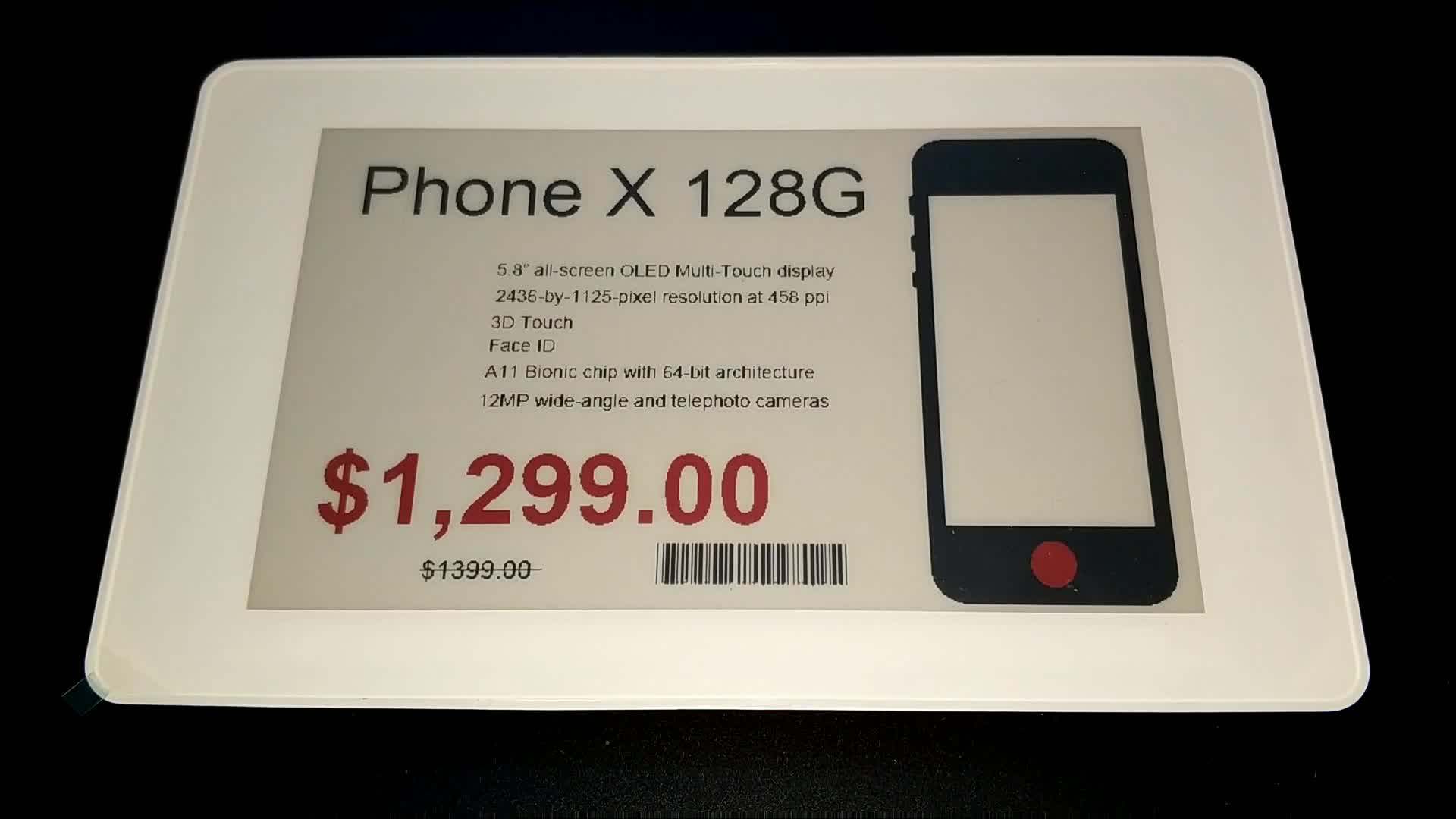 E Ink Display 7.5 Inch 3 Color Epaper Display Epd Esl Electronic Price ...