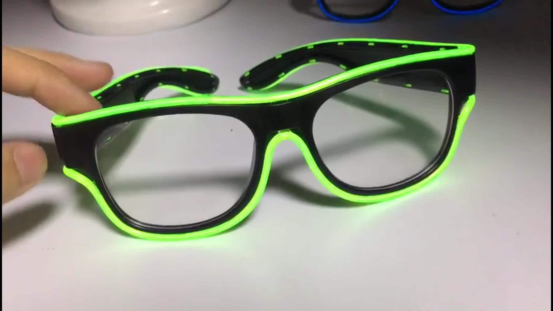 Led Glasses Light Up Shutter Shaped Sunglasses Neon El Wire Glasses In ...