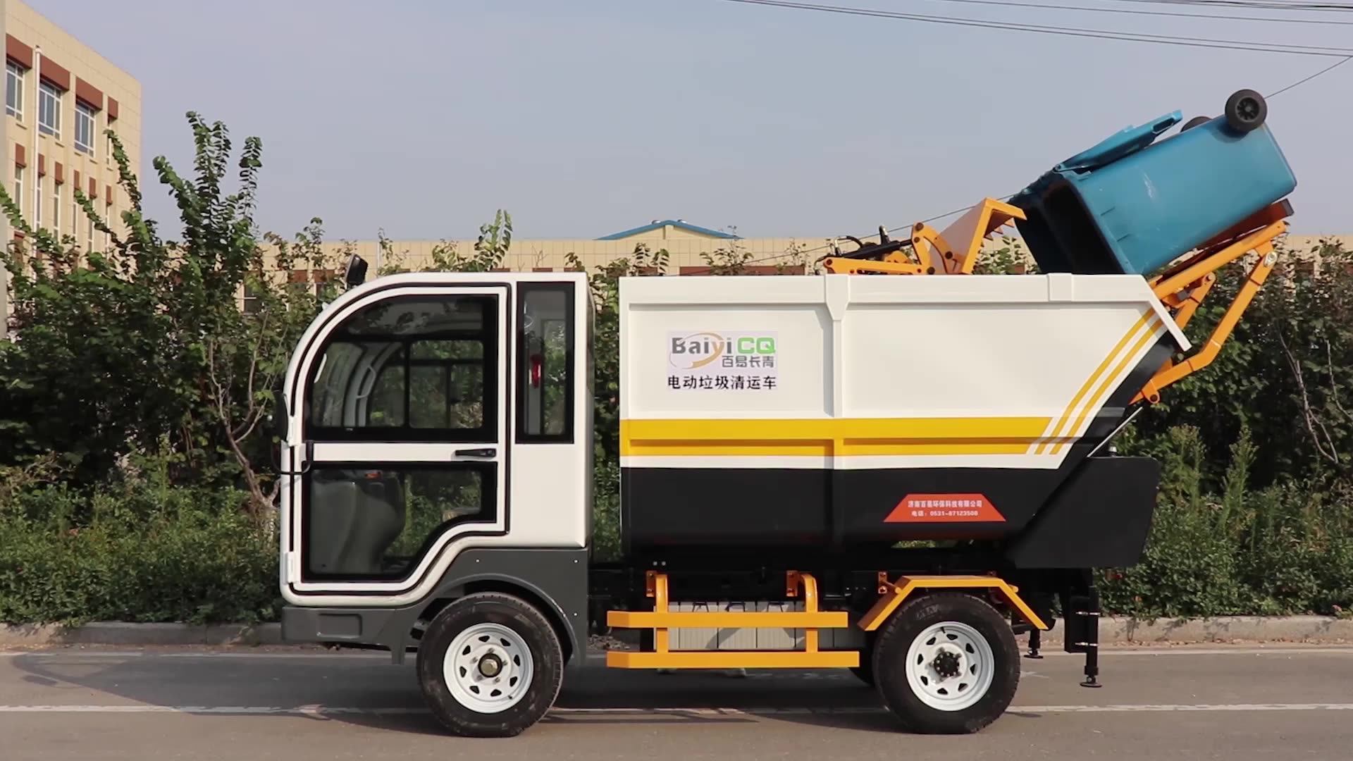 4x2 Hydraulic Hook Lift Garbage Truck Rear Loading Trash Bin Waste ...