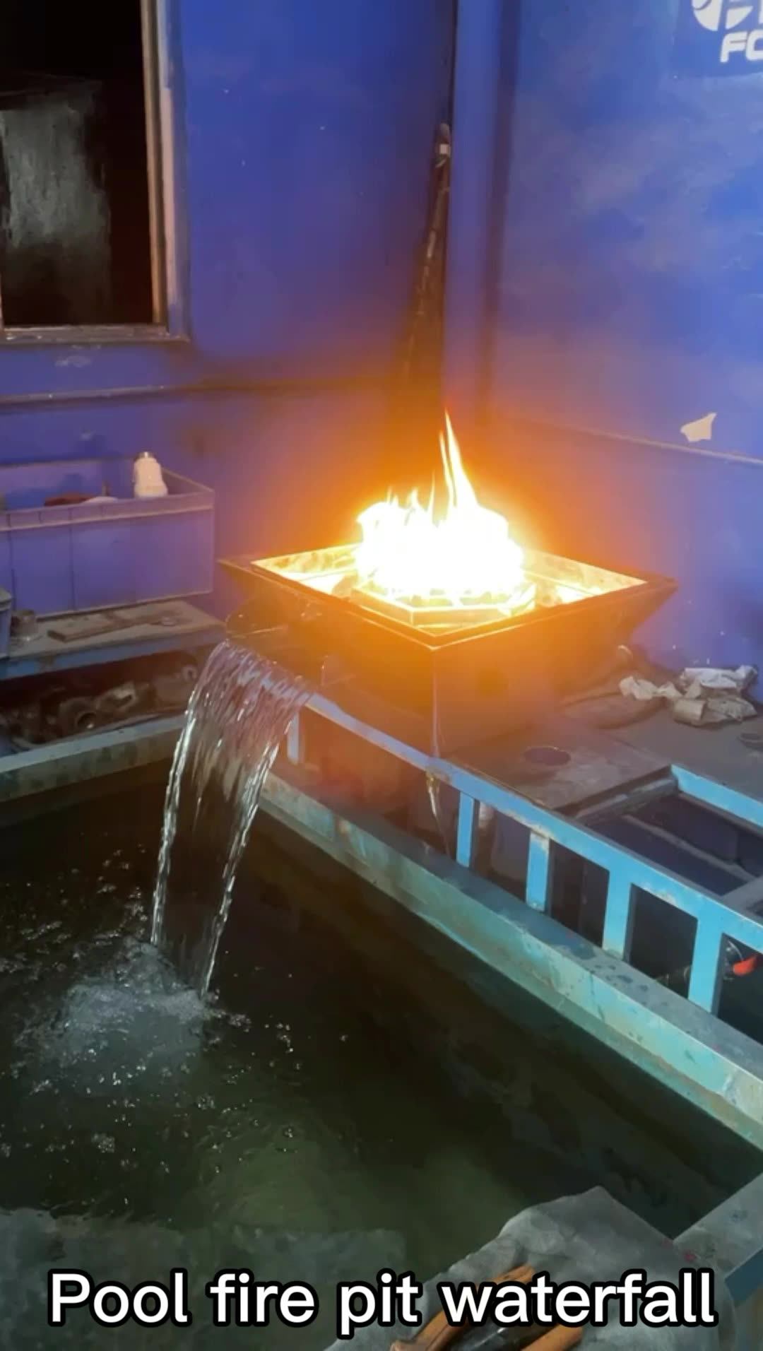 Fire And Water Pool Bowls Swimming Pool Fire Pit Waterfall Pool Fire ...