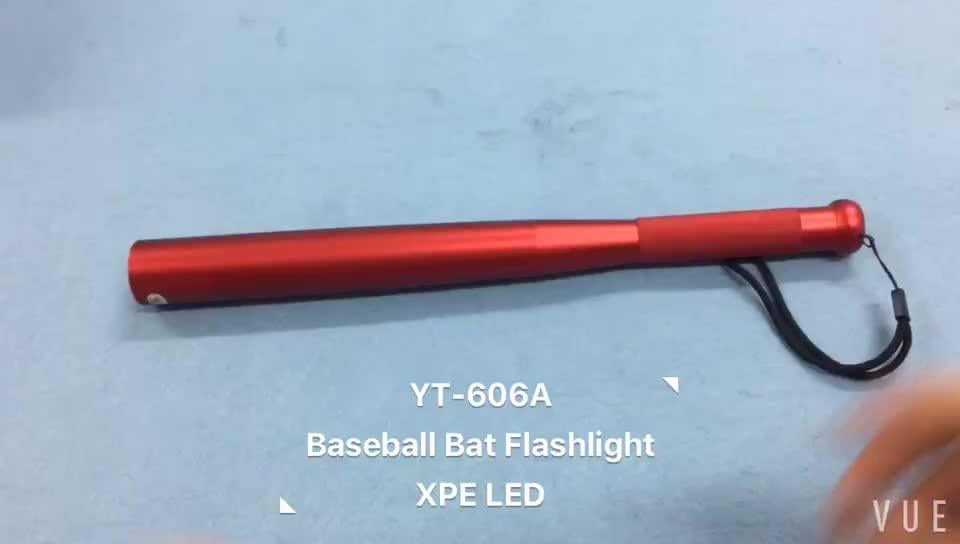 Police Security Led Aluminum Tactical Baton Baseball Bat Led Flashlight ...