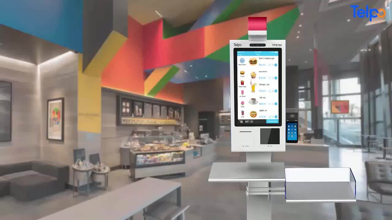 Automated Cashier System Tps700 Supermarket Self Checkout Machine With 80mm Thermal Printer ...