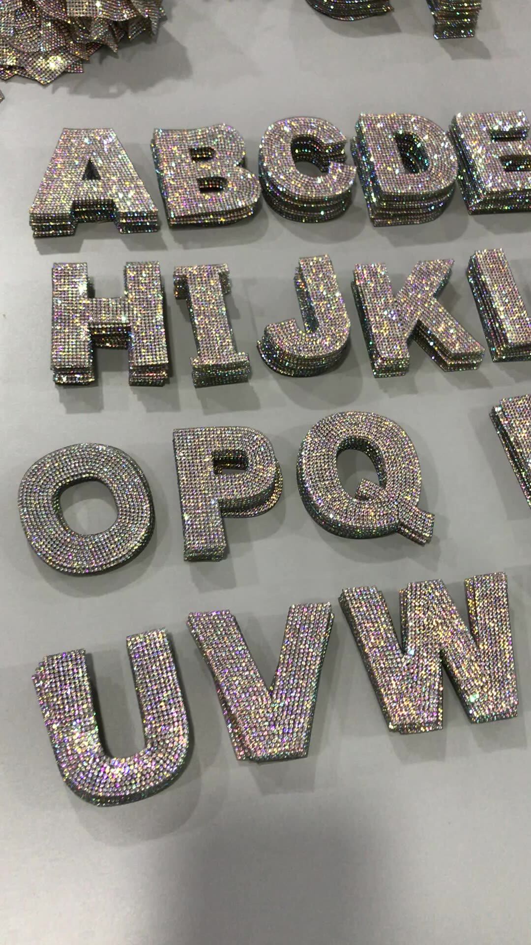 26 A-z Bling Heat Transfer Hotfix Iron On Alphabet Rhinestone Letters ...