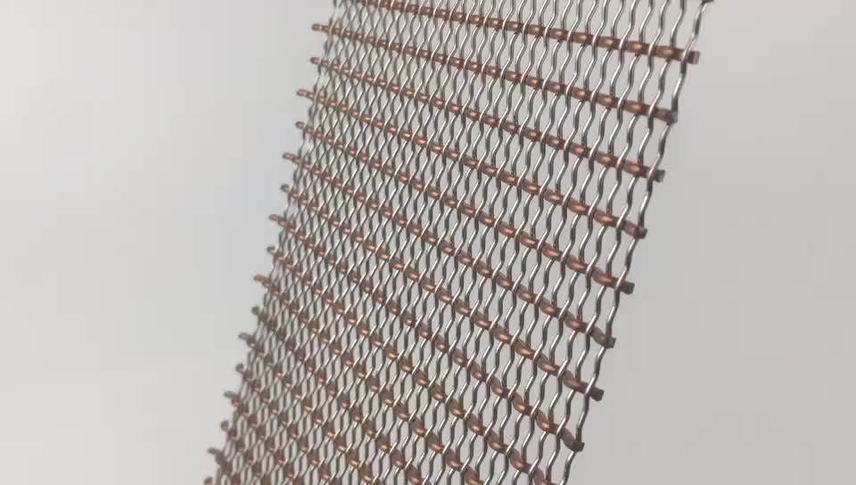 Stainless Steel / Brass Intercrimp Woven Wire Mesh For Space Divider ...