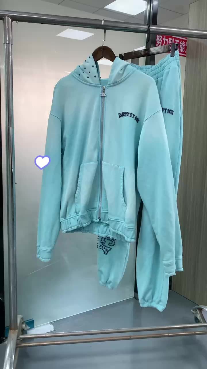 Wt Custom Y2k Cropped Hoodie Set Print Logo Two Piece Matching Zip Up ...