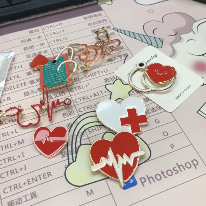 Ready Stock Medical Doctor Enamel Lapel Pins For Clothes Hot Heart Pin ...