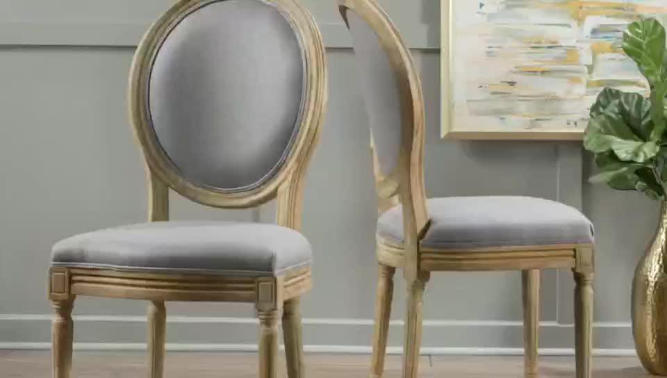 Vintage Design Solid Wood Frame French Style Round Back Dining ...