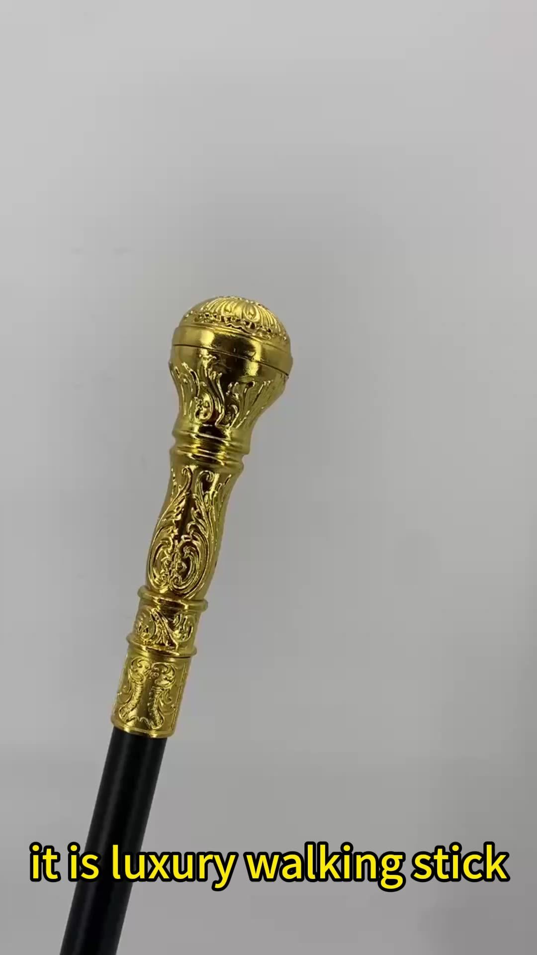 Golden Walking Crutches Elegant Alloy Handle Cane Party Decorative ...