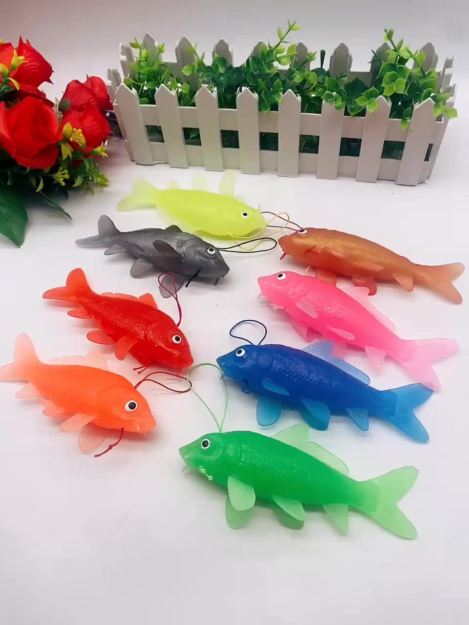 Floating Water Rubber Simulation Float Goldfish Toy Aquarium Gold Fish ...