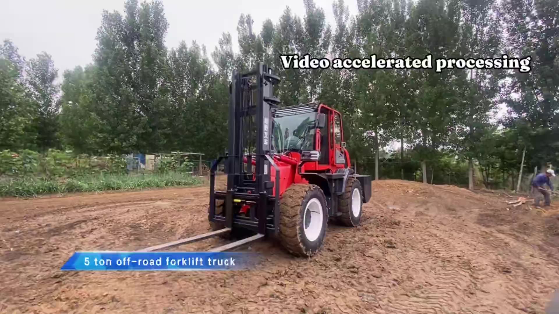 5 Tons Mountain Off-road Forklift Four-wheel Drive Power Easy Handling ...
