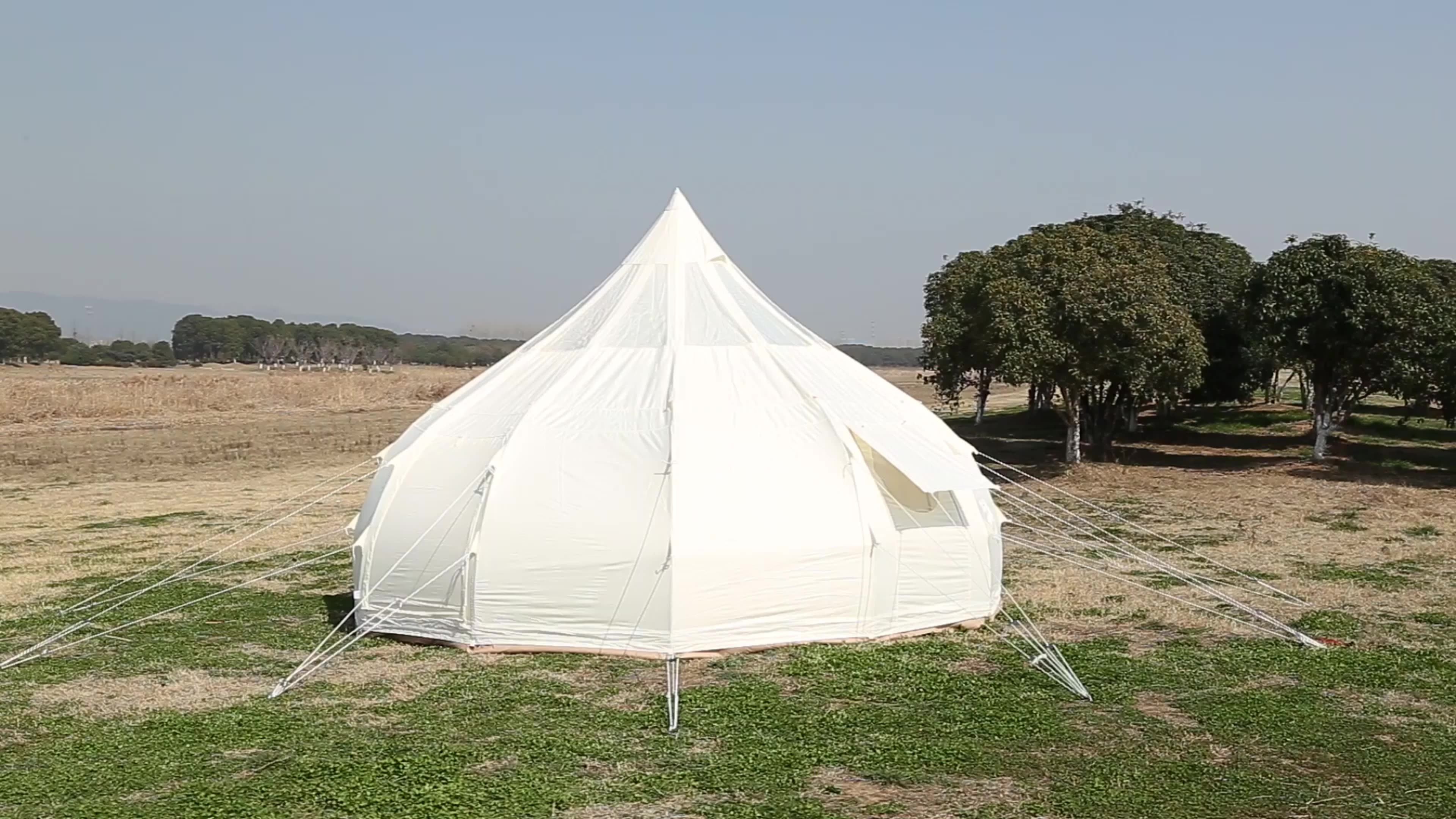 Outdoor 6m Family Resort House Canvas Oxford Waterproof Bell Tent Oem ...