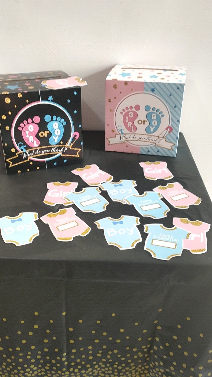 Baby Gender Reveal Display Ballot Box Baby Shower Party Decoration ...