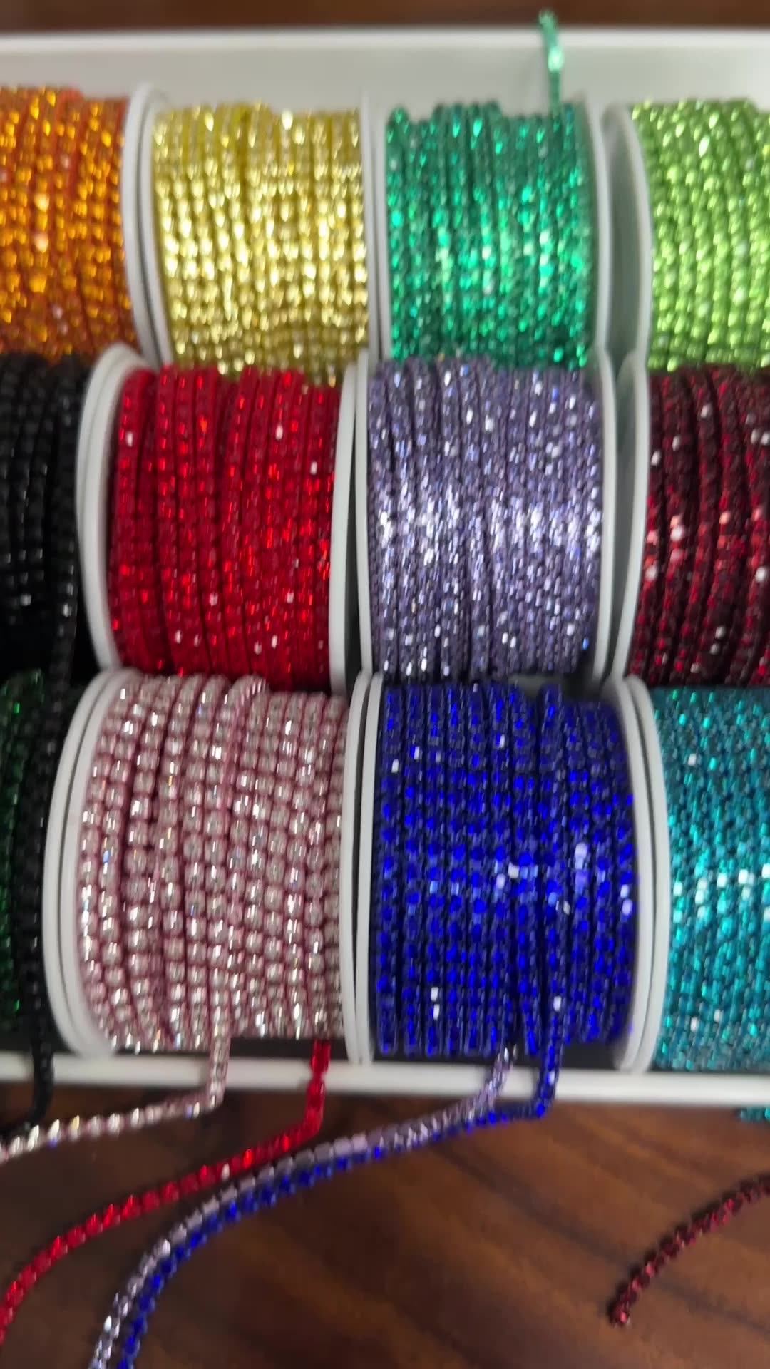 Wholesale Ss12 Multi Color Crystal Rhinestone Chains Cup Chains Roll ...