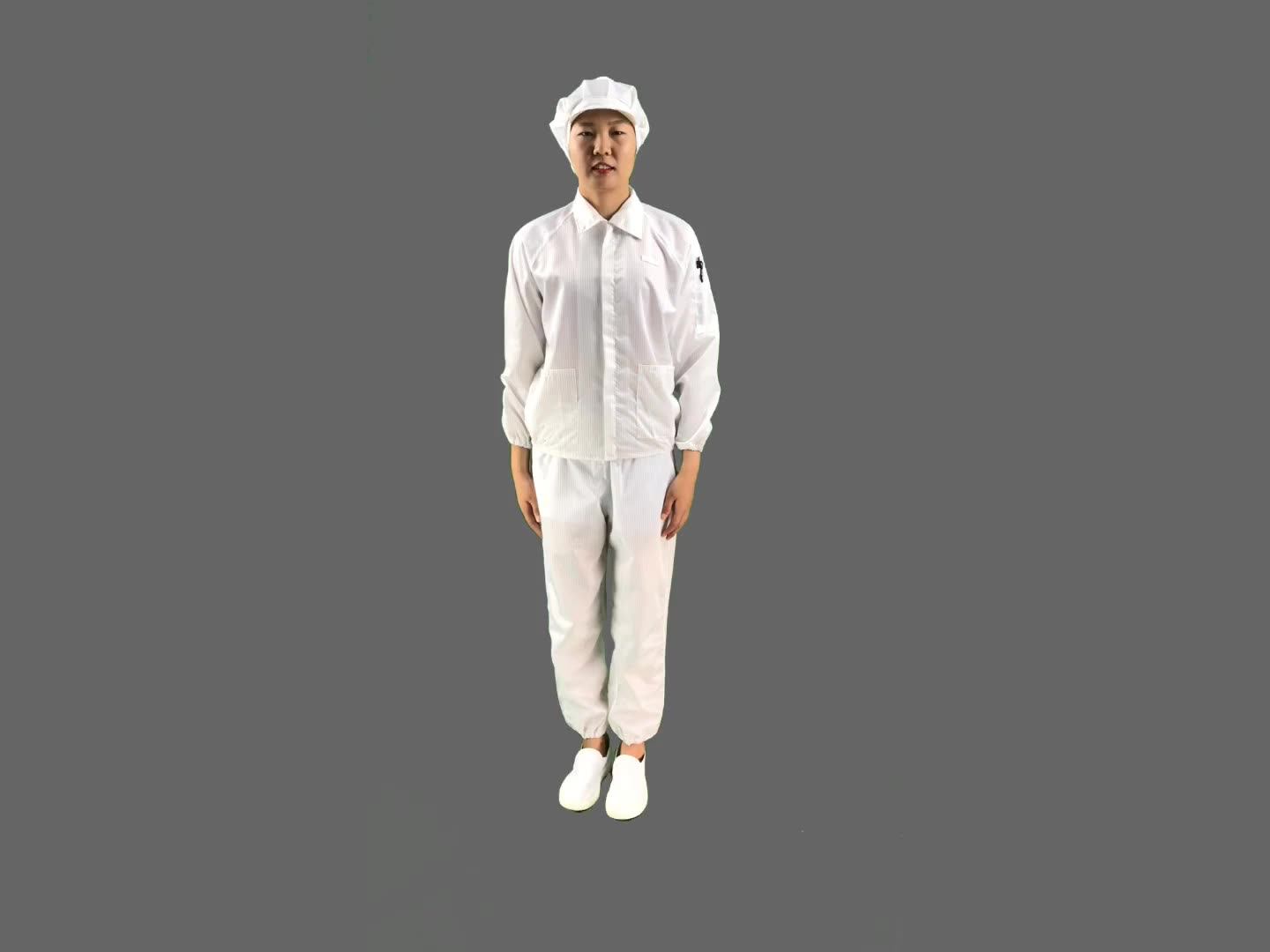5mm Conductive White Safety Esd Cleanroom Smock - Buy Cleanroom Smock ...