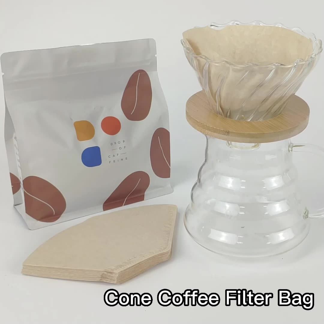 Disposable Portable Brown White Drip Coffee Filter Paper 100pcs A Pack ...