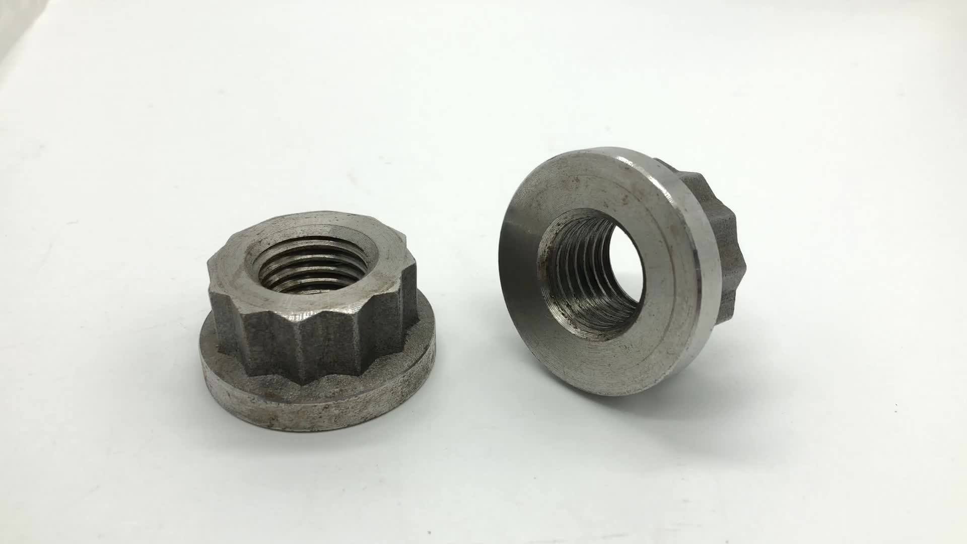 Fasteners Gr5 Titanium 12 Point Nylon Lock Flange Nuts M8 M10 M12 - Buy ...