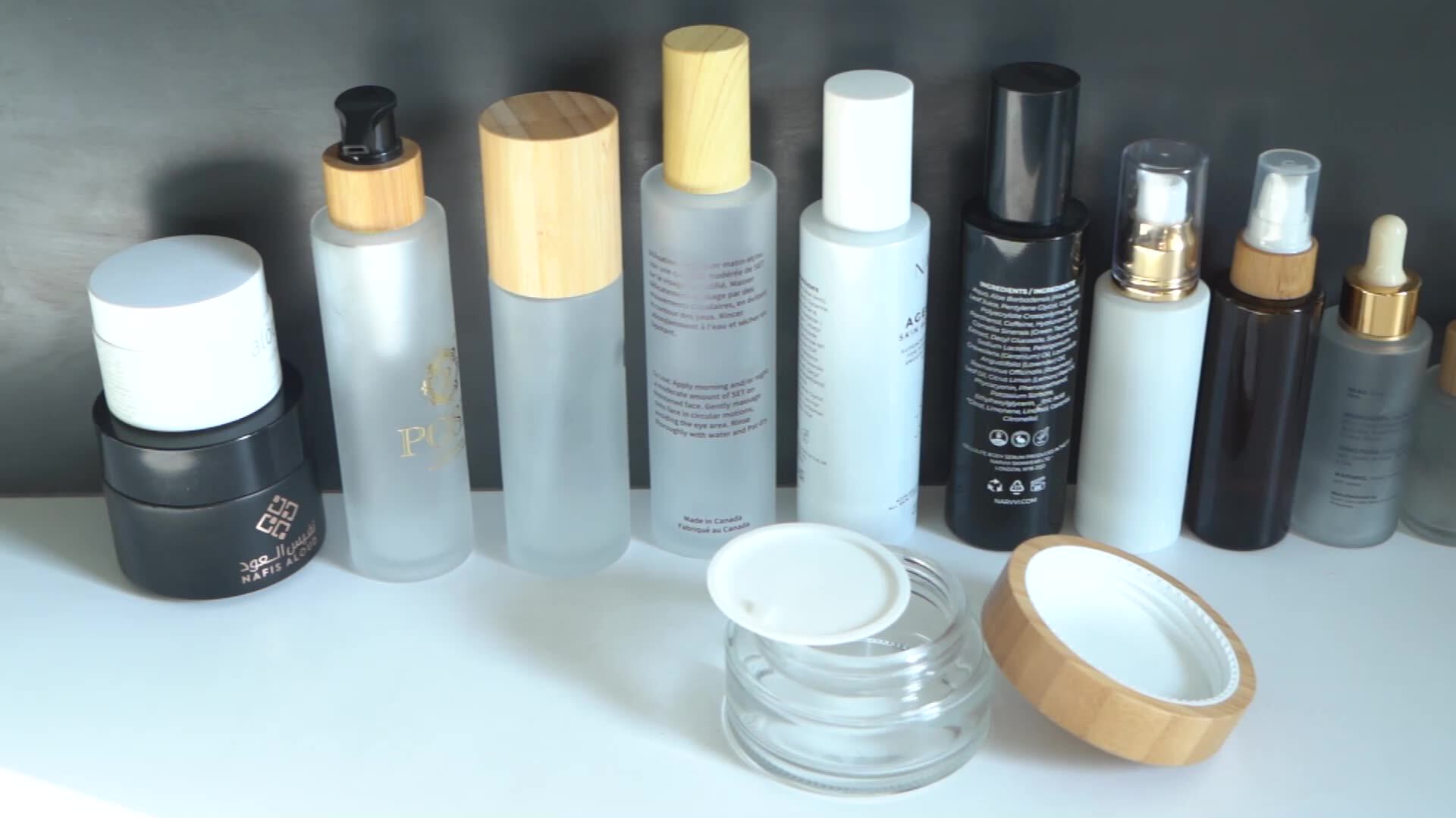 White Skincare Container And Packaging Empty Round Luxury Glass 100 Ml ...