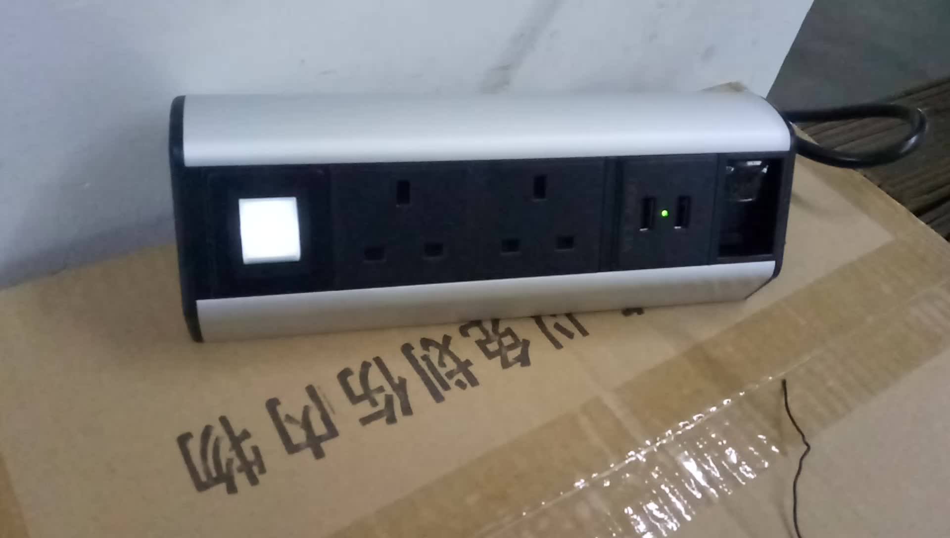 Desktop Table Mounted Power Extension W-3-x Uk Sockets With 2 Meter Iec ...