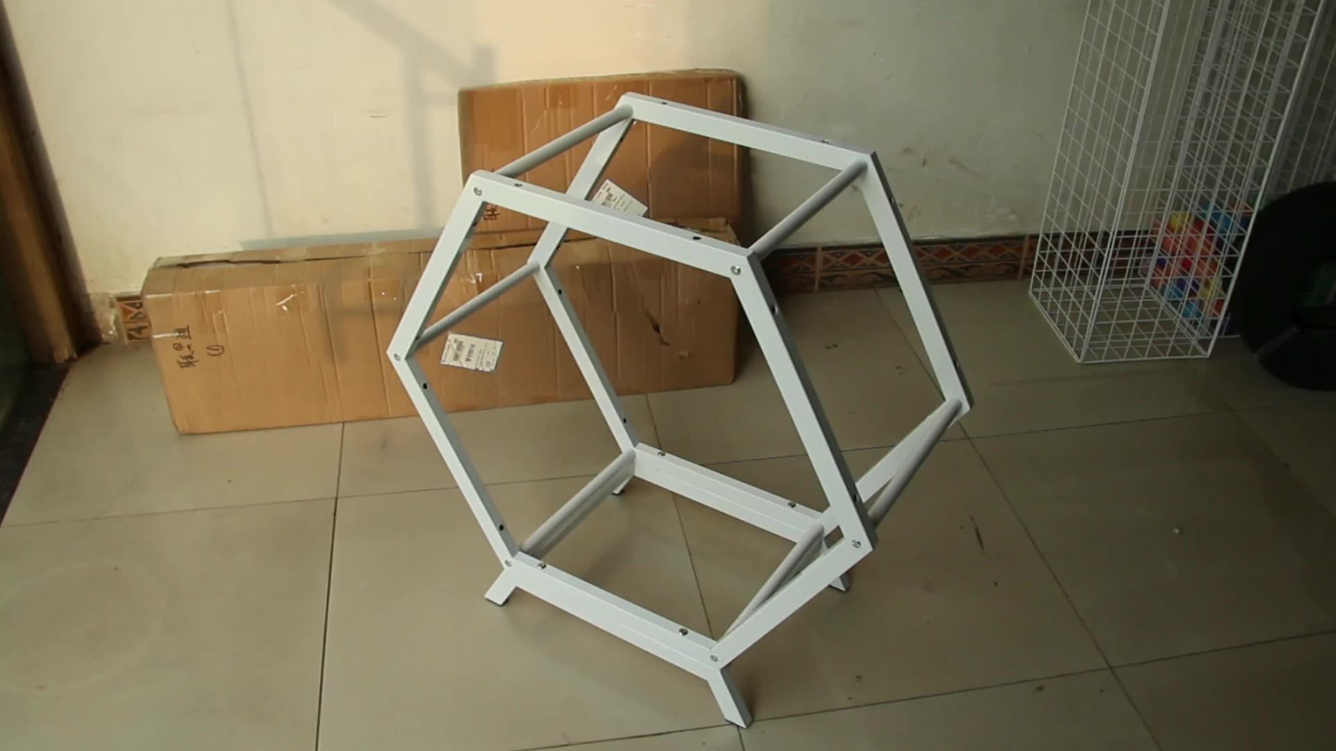 Combined Car Alloy Wheel Rims Display Rack Exhibition Hall Hexagonal ...