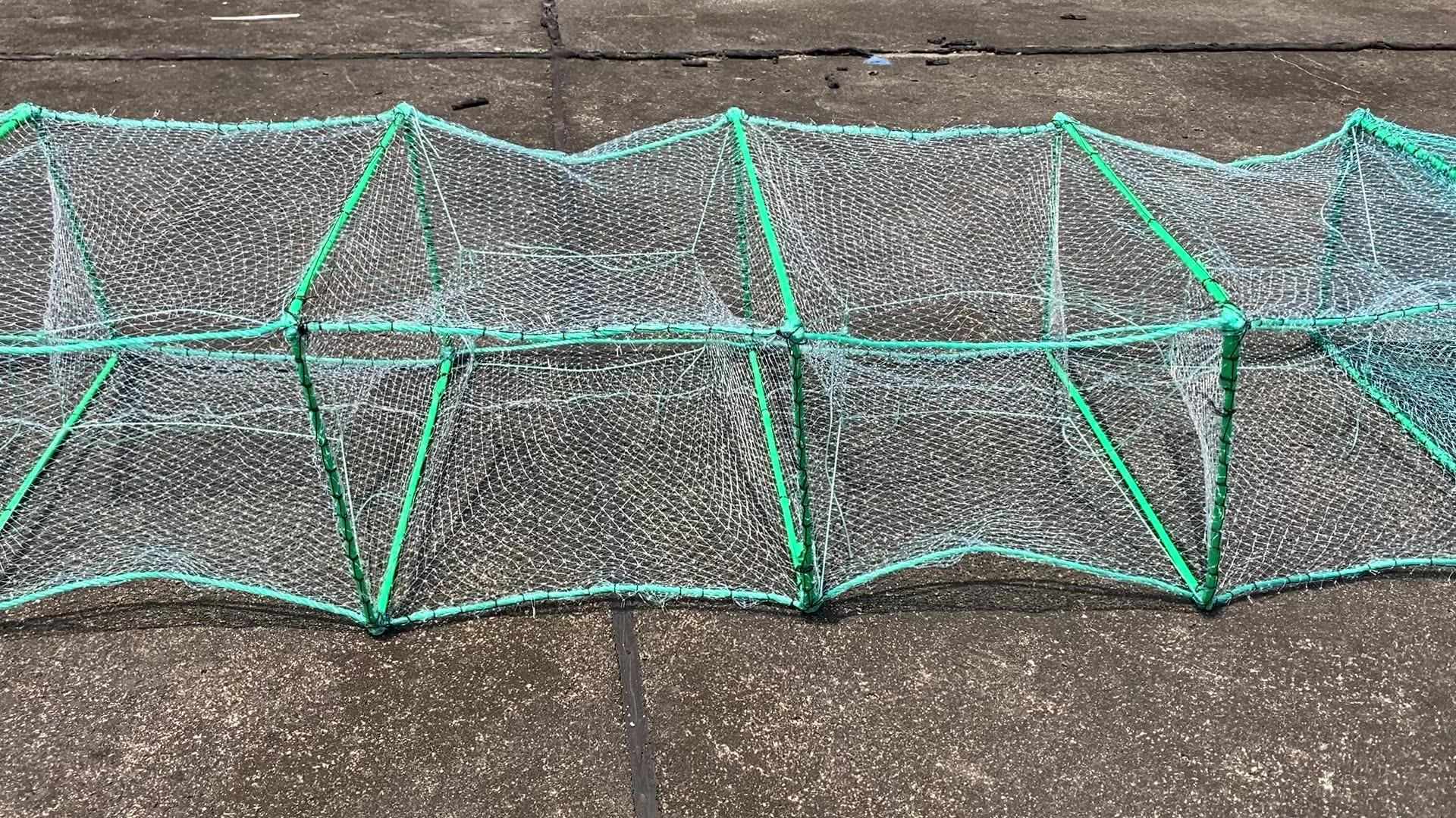 31 Sections Folding Fishing Trap With Nylon Monofilament Net And Steel ...