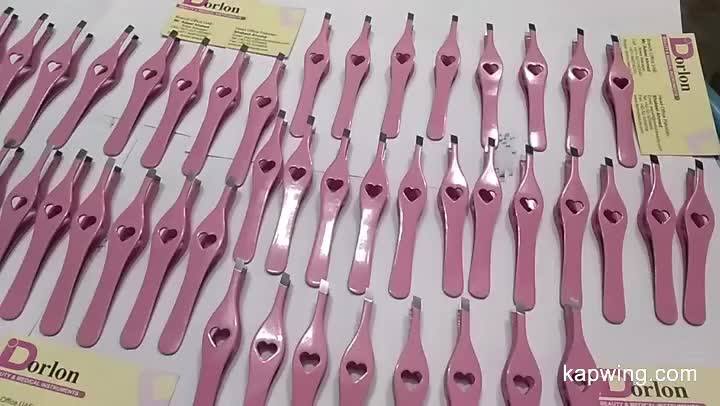 New Pink Color Heart Shape Handle Eyebrow Tweezers - Buy Lady Tweezers ...