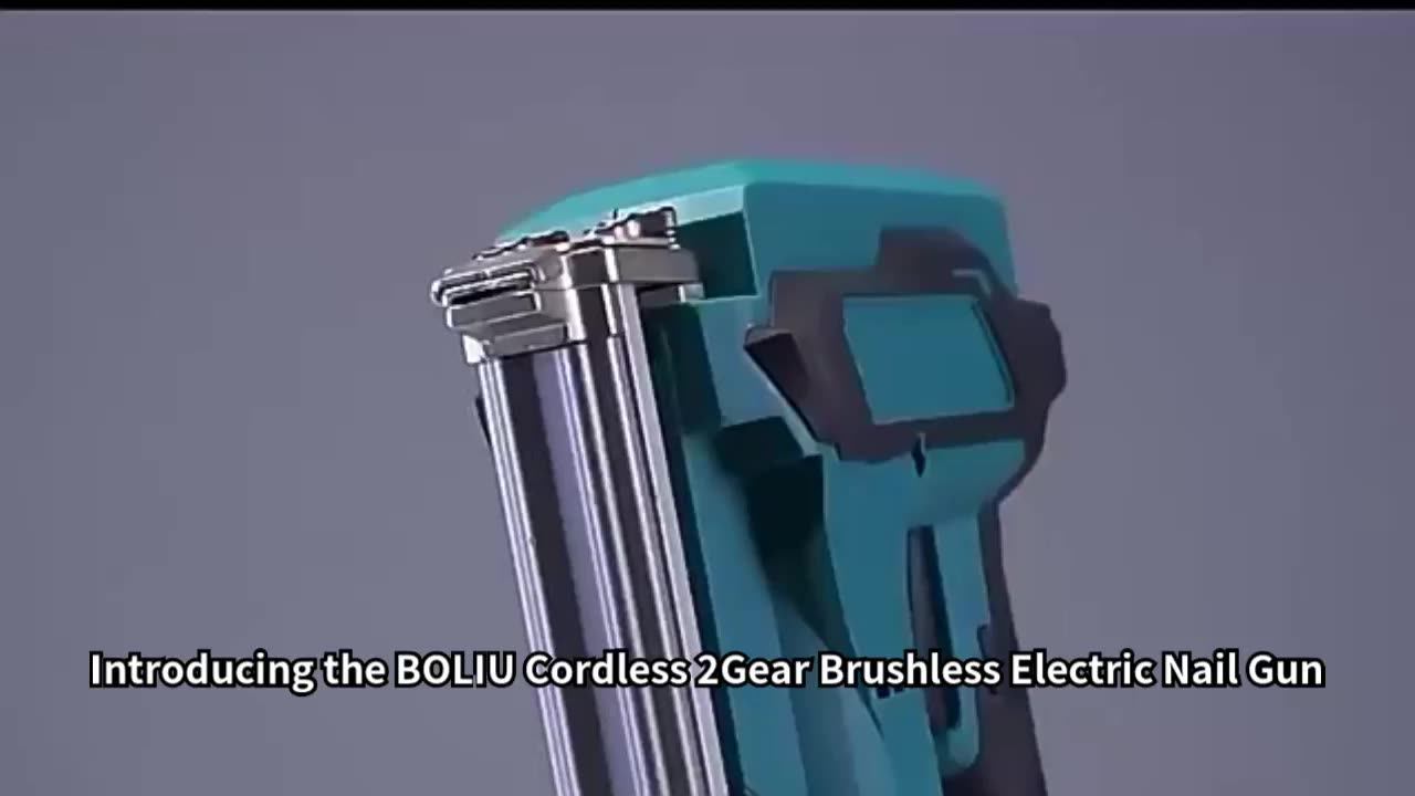 Boliu Cordless 2gear Brushless Electric Nail Gun 1022j U Stapler Nailer With 1 Set Nails ...