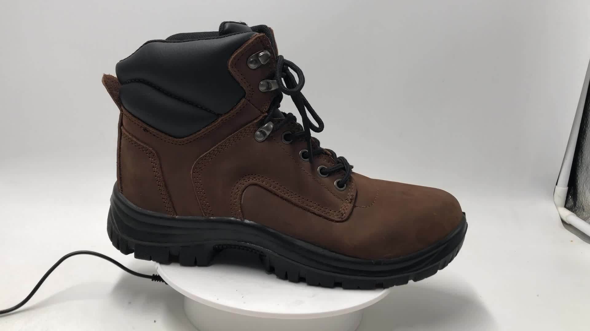 Uk 8 Inch Brown Cow Leather Tuff Truck Driver Work Safety Boots ...