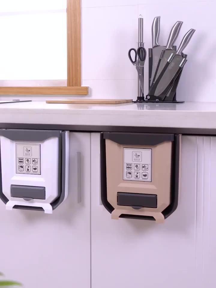 Foldable Dustbin Wall Mounted Basurero Plegable Folded Collapsable ...