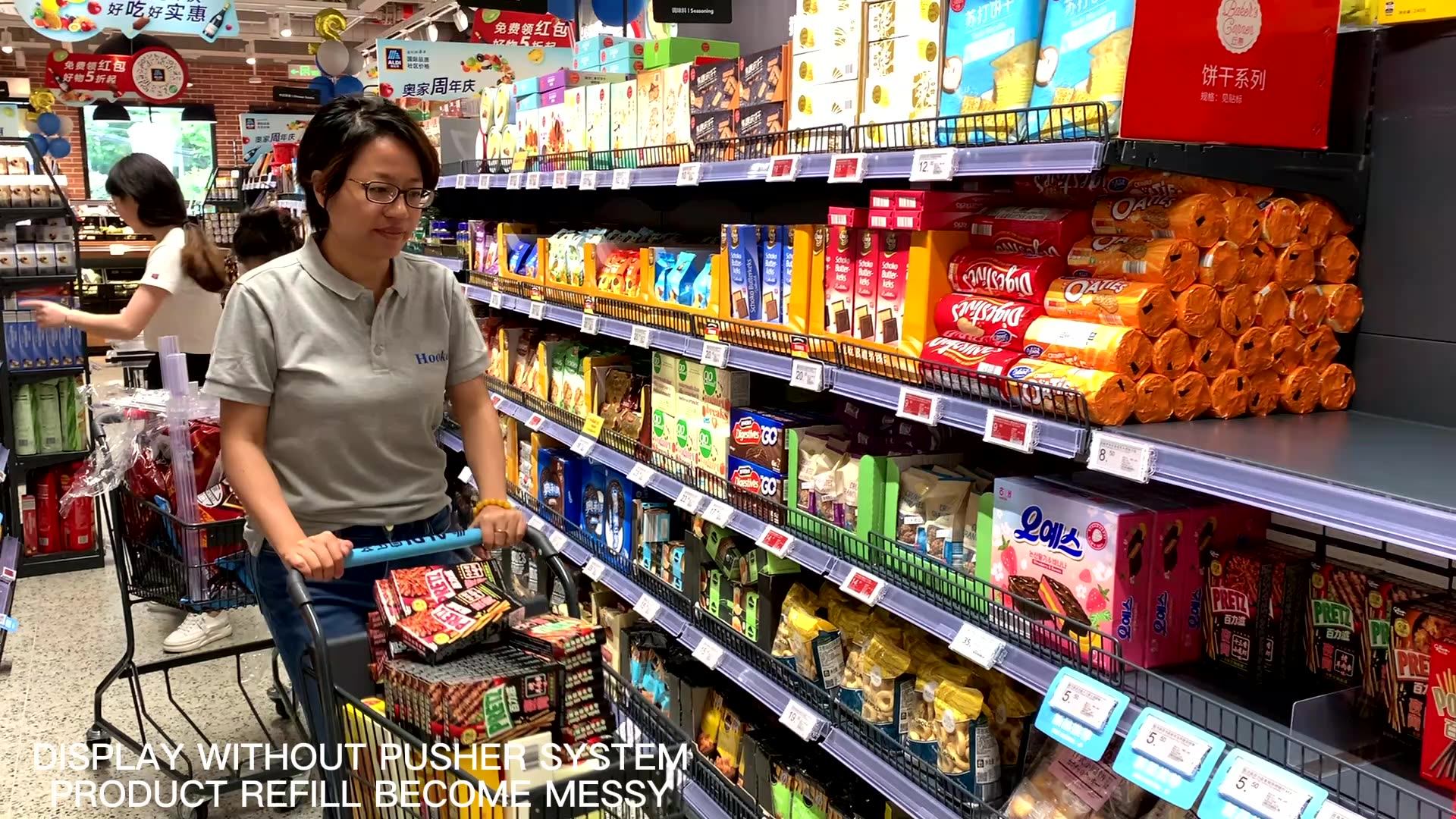 Hookei Supermarket Pusher Divider Cooler Glides Gravity Feed Roller ...