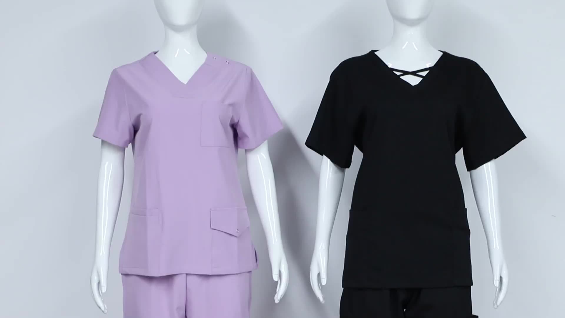 New Style Elastic Custom Logo Hospital Uniforms Scrubs Medical Lab ...