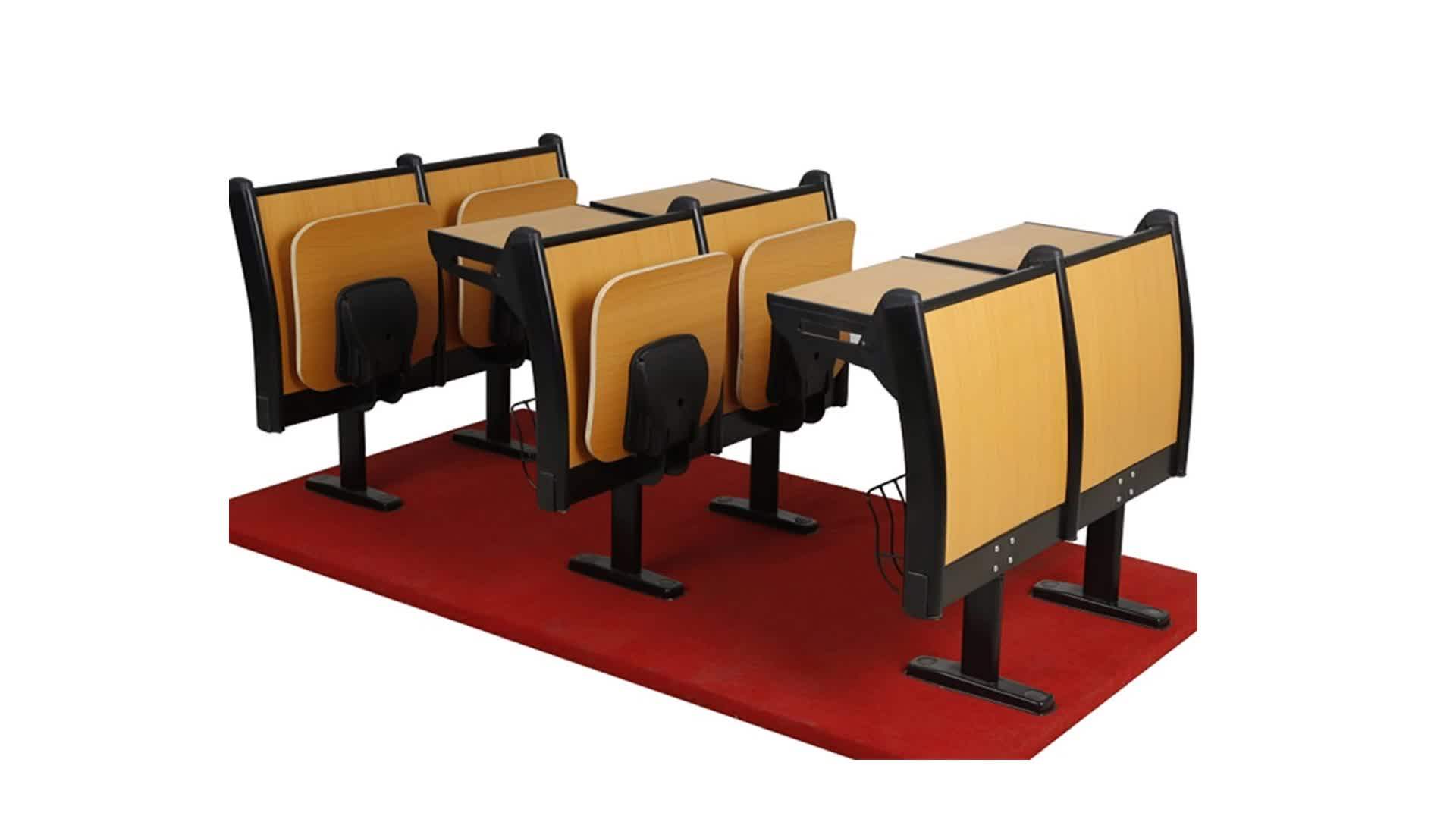 High Quality Panel Lecture Hall Chair Linked Writing Coffee Tables In ...