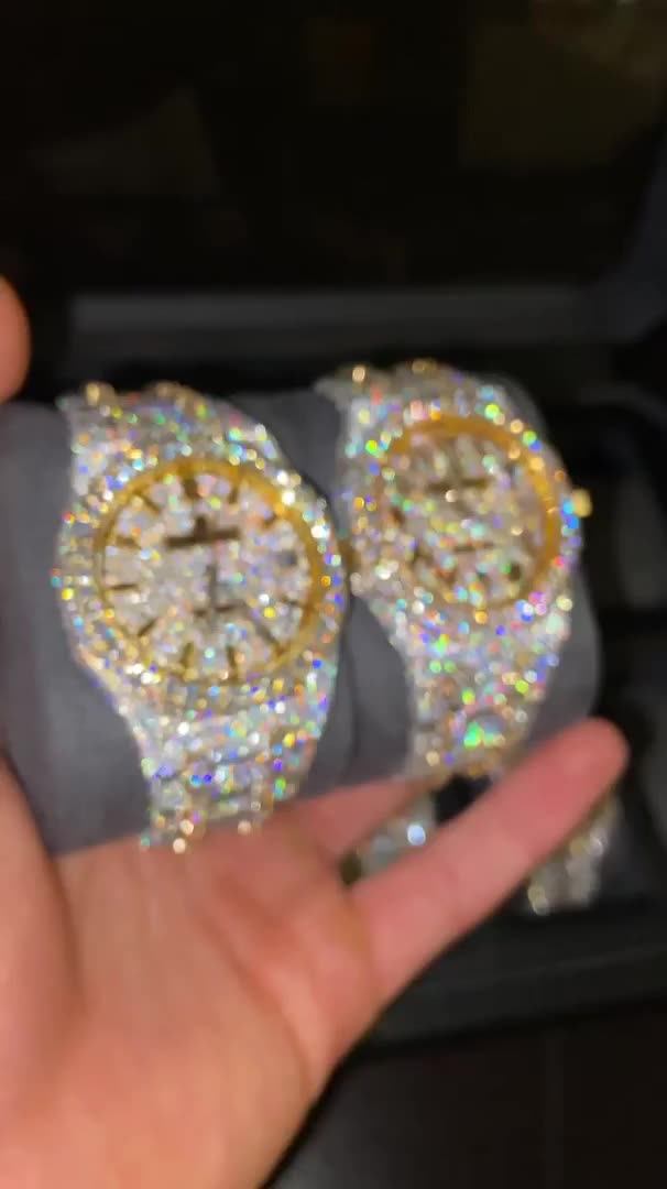 Automatic Hip Hop Watches For Men Fully Iced Out Luxury Men's ...