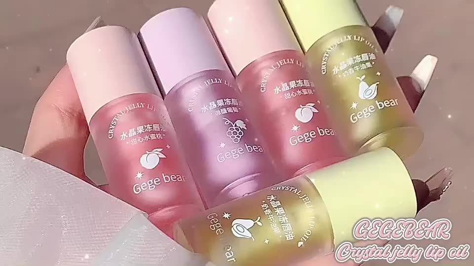 Gege Bear Clear Cute Bear Crystal Jelly Lip Gloss Hydrating ...