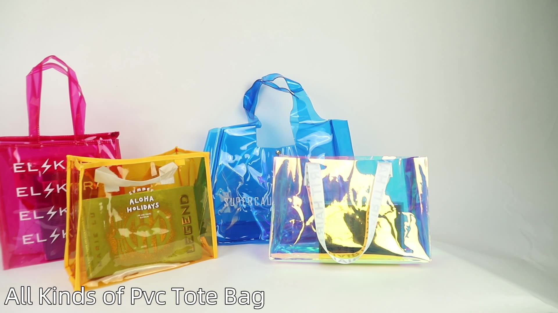 New Style Custom Logo Pvc Shoulder Jelly Shopping Large Transparent ...