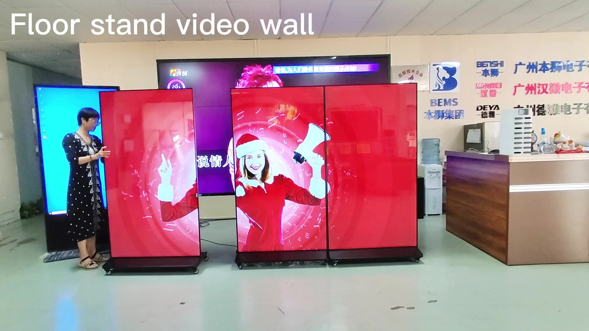 100" 85" 75" 4k Monitors Totem Led/lcd Display Smart Board Kiosk Stands ...