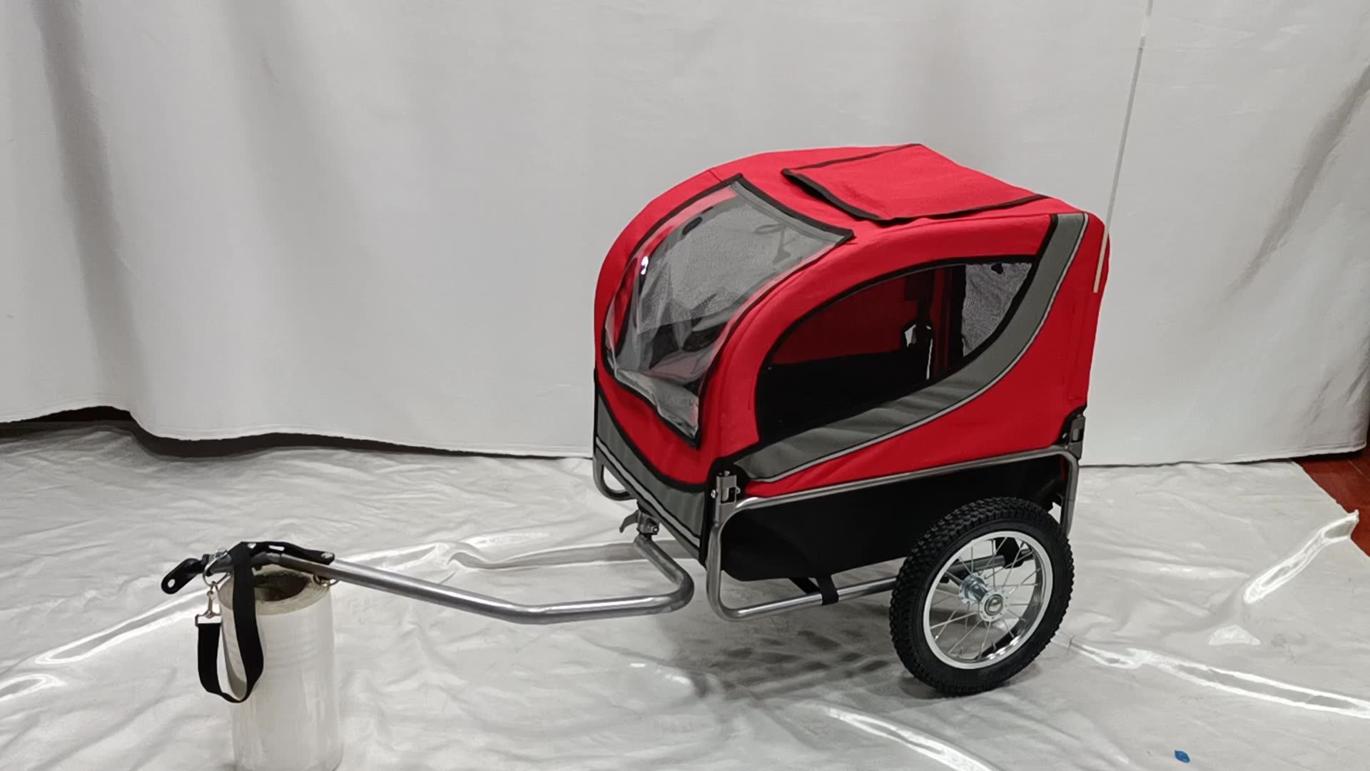 Folding Pet Trailer Cart Wheel Cart Foldable Pet Dog Carriers Utility ...