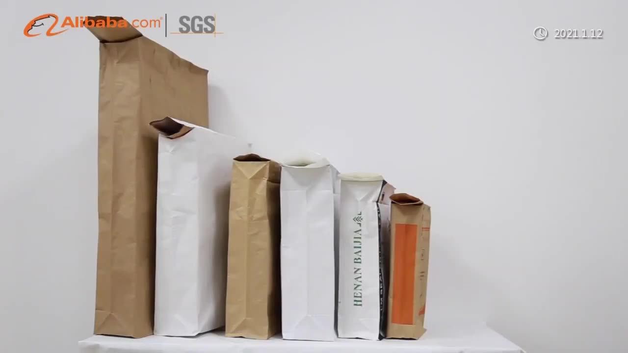 Kraft Paper Sack Block Bottom Valve Bag For Packing Pvc Paste Resin ...