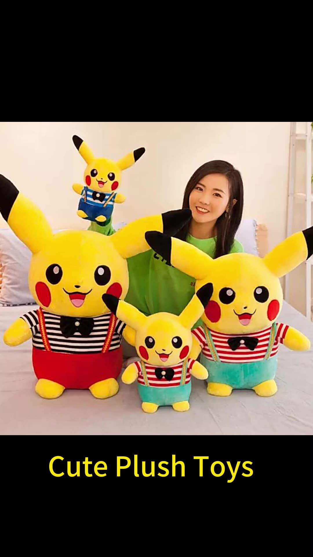 80cm Pokemoned Pikachu Plush Toys Cartoon Cute Pikachu Plush Doll Soft ...