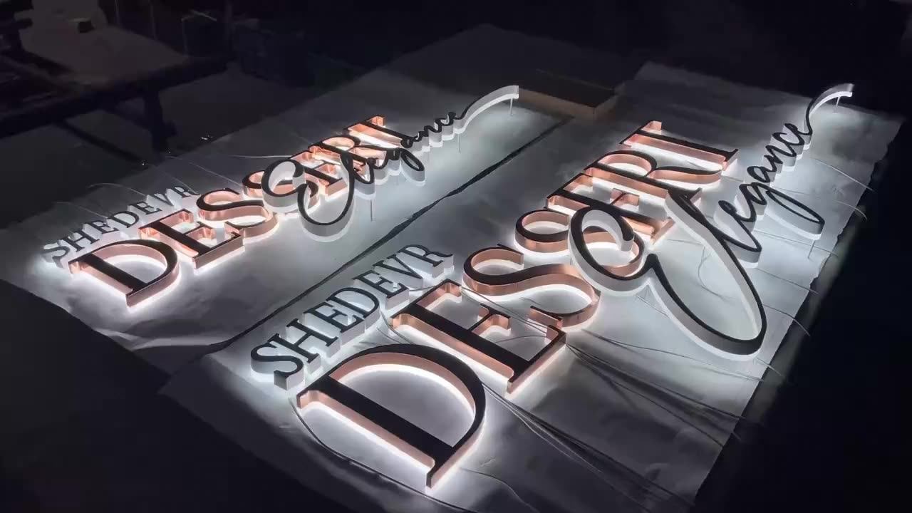Custom Sign Business Reception Led Signs 3d Signage Backlit ...