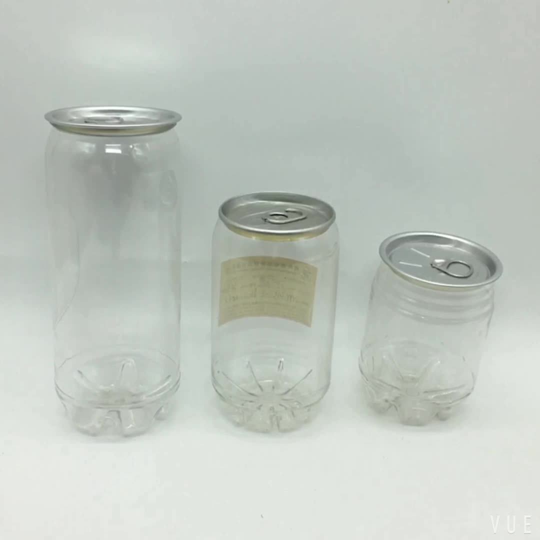 Clear Pet Easy Open Can For Carbonated Drink / Fruit Juice / Beverage ...